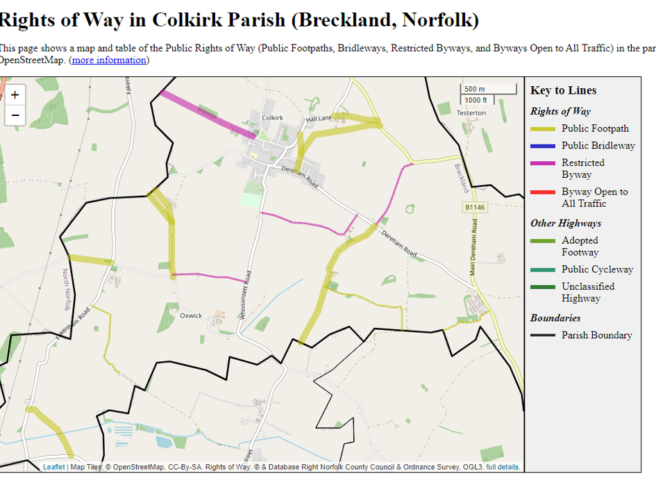Foot Paths – Colkirk Parish Council